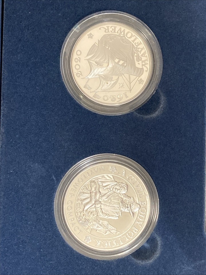 2000 400th ANNIVERSARY OF THE MAYFLOWER VOYAGE SILVER PROOF COIN AND ...