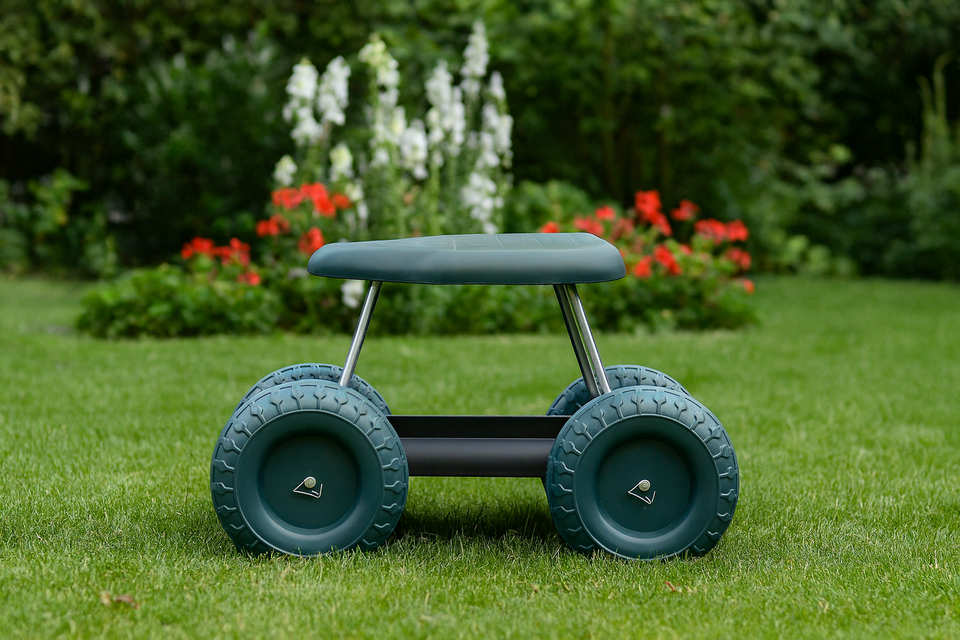 Garden Stool Trolley Tool Tray Cart 4 Wheels Rolling Seat Weeding ...