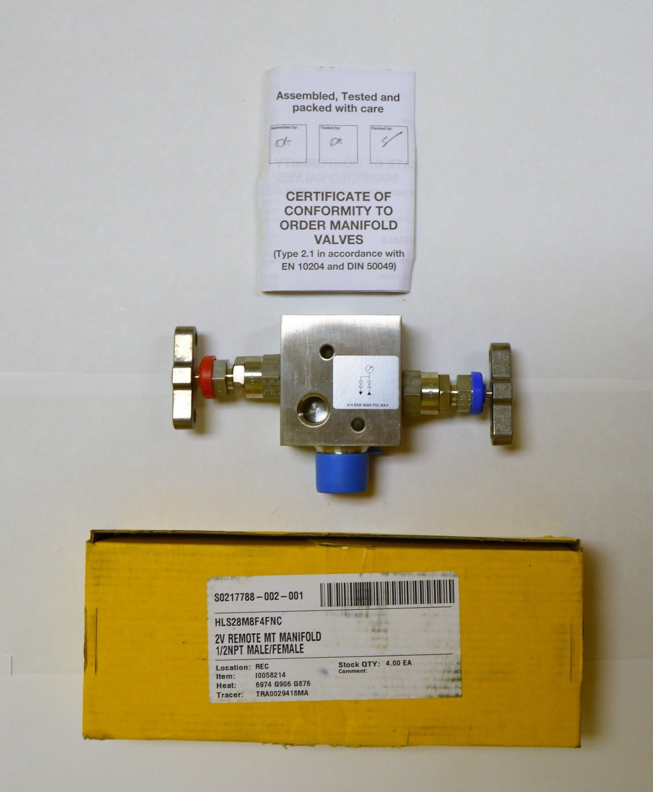 Parker HLS28M Instrumentation Manifold Valve, 1/2" MNPT Inlet, 1/2 ...