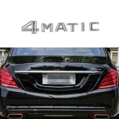 4matic Rear Boot Badge Emblem Sticker Decal Silver For Mercedes Brand ...