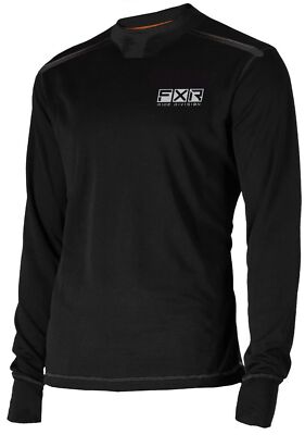 FXR Vapour Merino Mens Long Sleeve Base Layer Top Black | eBay