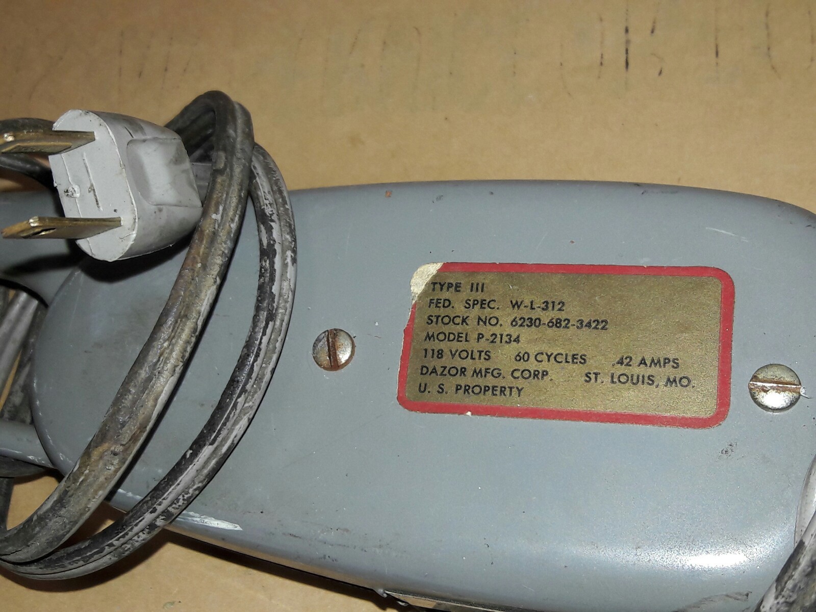 Dazor P-2134 Drafting Table Lamp Industrial Fluorescent Light W-L-312 ...