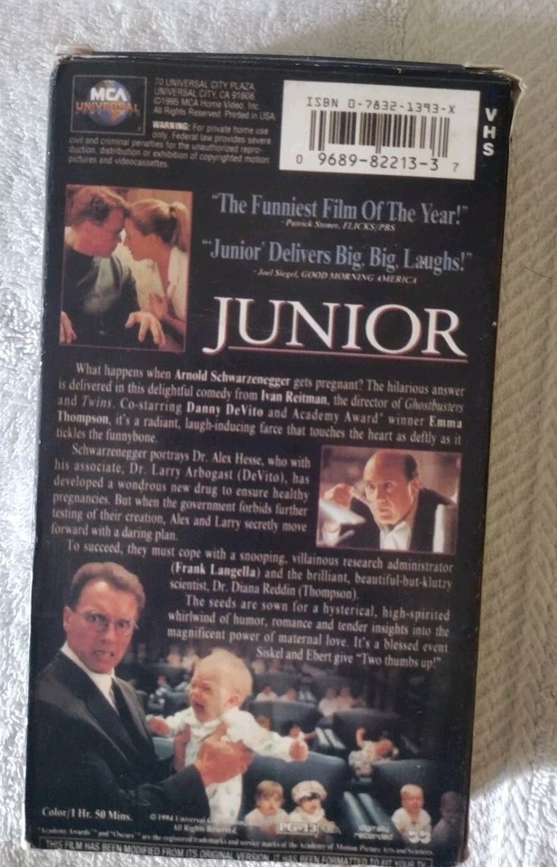 JUNIOR ARNOLD SCHWARZENEGGER VHS MOVIE 1994 | eBay