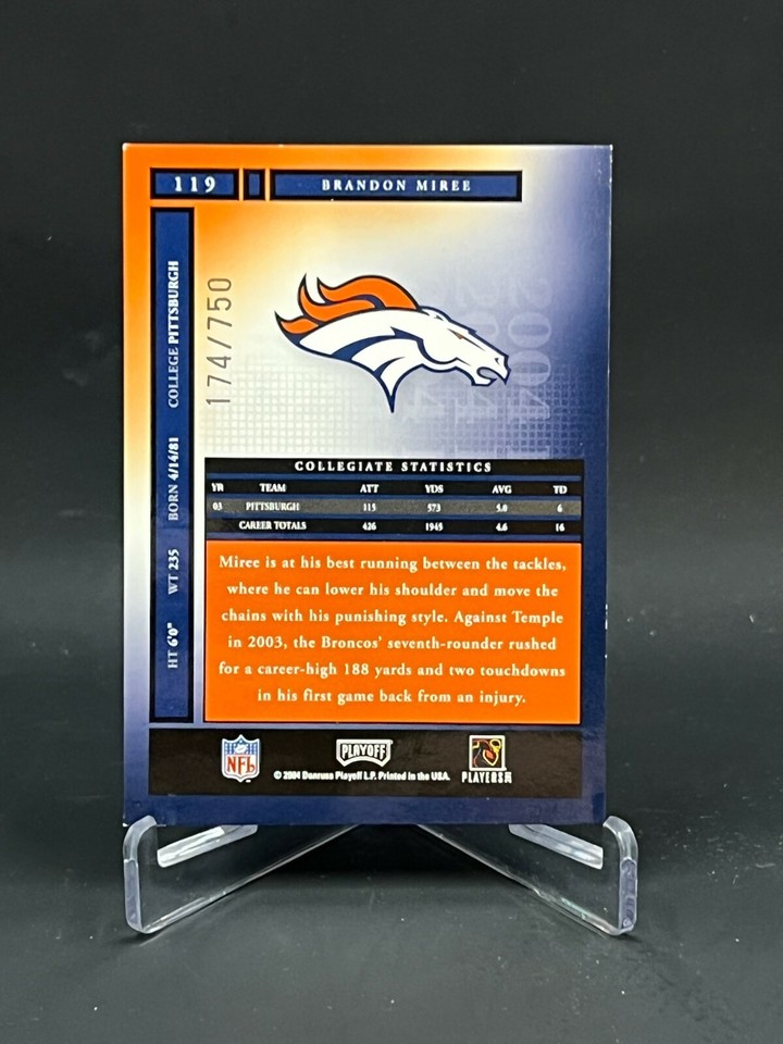2004 Donruss Playoff Honors Brandon Miree Denver Broncos #119 #/750 | eBay
