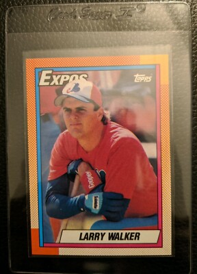 1990 TOPPS #757 LARRY WALKER ROOKIE CARD RC MONTREAL EXPOS GEM MINT ...