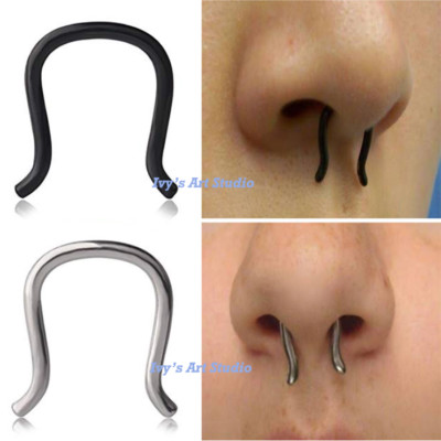 16g Surgical Steel Septum Bell Shape Nose Retainer Outward Pointing ...