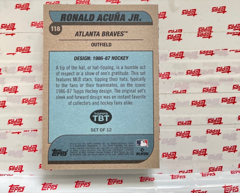 Ronald Acuna Jr. - 2021 Topps TBT Set 40 #118 - Print Run 706 - Atlanta ...