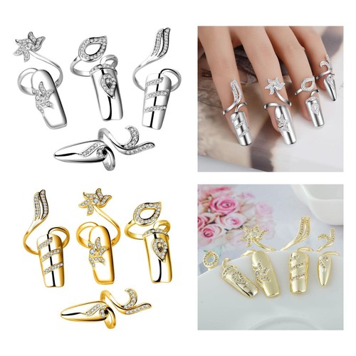 4 Pack Fingertip Ring Fashion Jewelry Nail Protector Cover Rings for ...