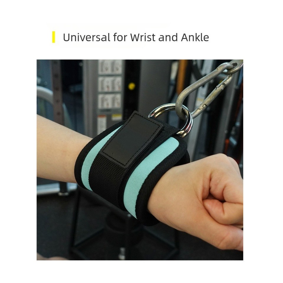 Strength Training Wrist Cuffs with Dual D Rings for Cable and Pulley ...