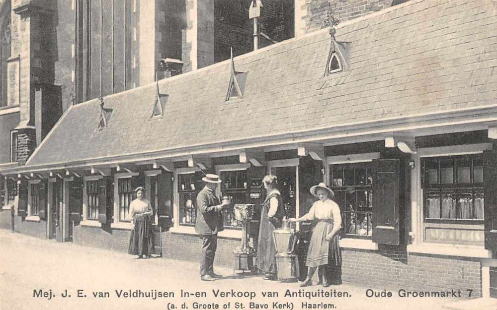 Haarlem Netherlands Oude Groenmarkt Antique Store Exterior Postcard ...