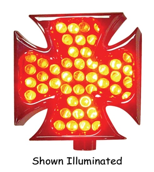 Harley 11446 Turn Signal Set Chrome Maltese Cross Led Front Rear | Red ...