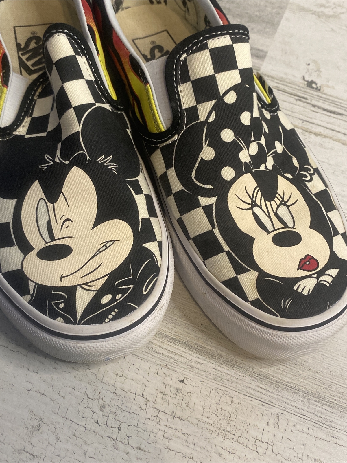 Vans X Disney Classic Slip On Mickey & Minnie Checker… - Gem
