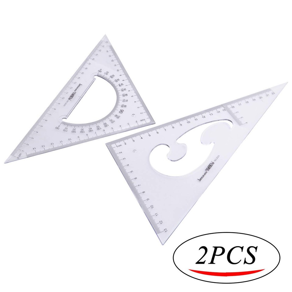 Large Triangle Ruler Square Set 30/60 and 45/90 Degrees Set of 2 | eBay