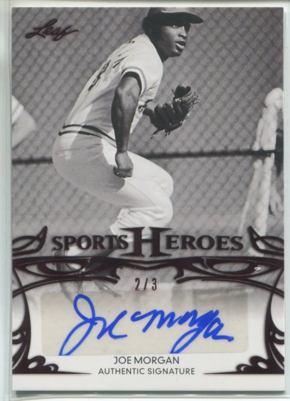 Joe Morgan 2013 Leaf Sports Heroes Autographed Baseball Card 2/3 . | eBay