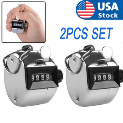 2Packs Portable 4 Digit Hand Held Number Click Golf Counter Tally ...