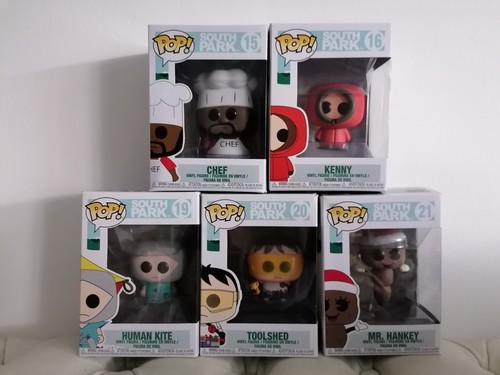 5 figurines Funko POP neuves CHEF KENNY HUMAN KITE TOOLSHED MR.HANKEY ...