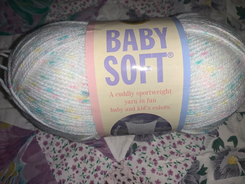 LION BABY Soft Yarn Skein 4 oz confetti Candy Print 217 Sport white ...