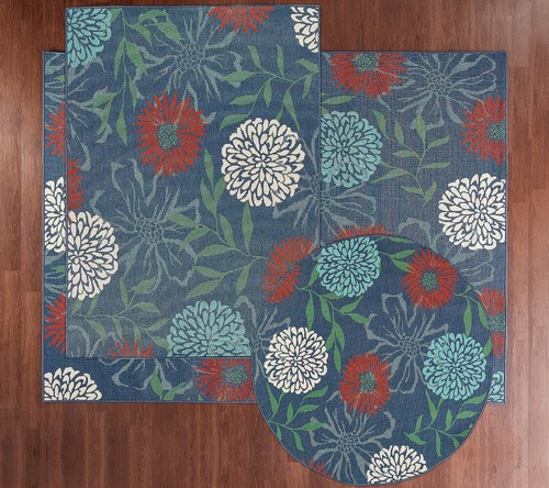VERANDA LIVING FLOWERING INDOOR/OUTDOOR REVERSIBLE RUG CHOICE OF SHAPE ...