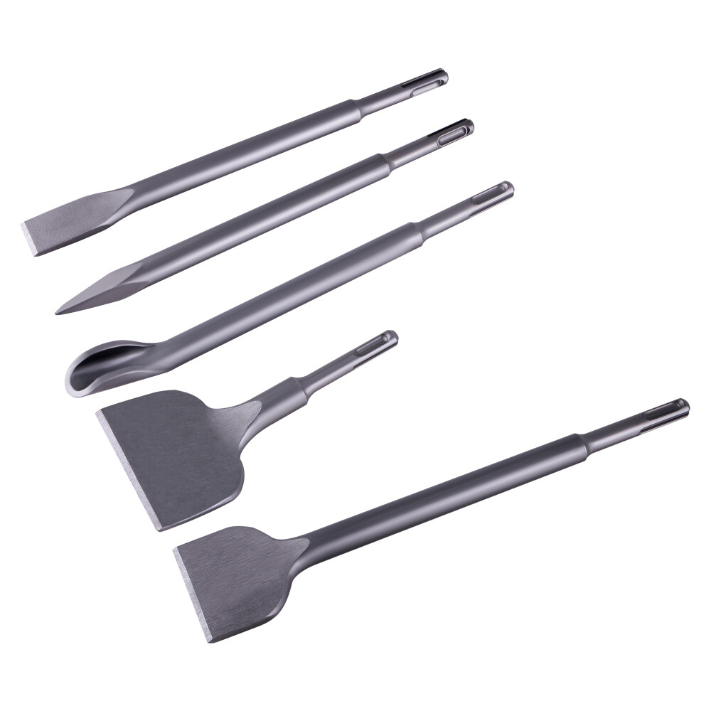 4/5 Stück SDS Plus Meissel Set 250 mm Meißel Kanal Spitz Flach Breit ...