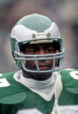 Tight end Lawrence Sampleton of the Philadelphia Eagles looks on- 1983 ...