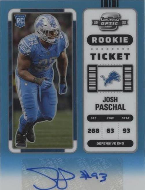 2022 Panini Contenders Optic - Rookie Ticket Autographs Josh Paschal ...