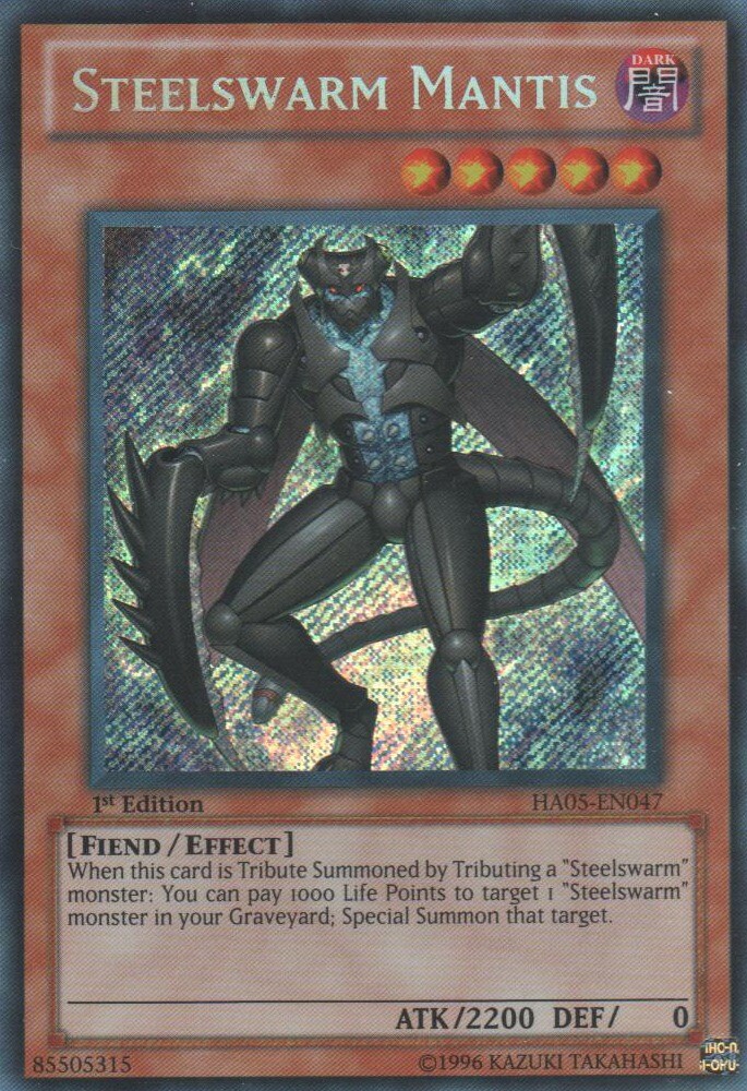 3x Steelswarm Mantis - HA05-EN047 - Secret Rare - 1st Edition Lightly ...