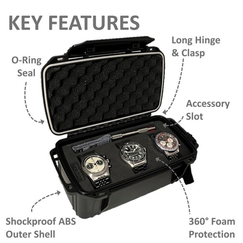 RENITOR Triple 3 Watch Travel Case Storage Box Flat Ultimate Protection ...