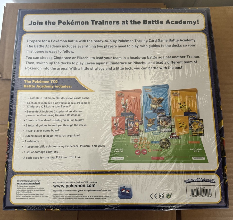 Pokémon Trading Card Game Battle Academy (Cinderace V, Pikachu V ...