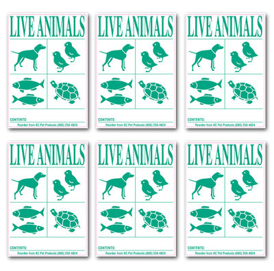 IATA Live Animal SPECIES Labels 6pk of Stickers | eBay