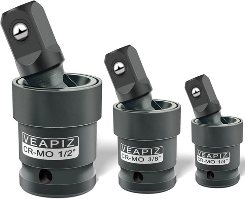 3Pcs Impact Universal Joint Socket Swivel Set， 1/4", 3/8", 1/2" Drive ...
