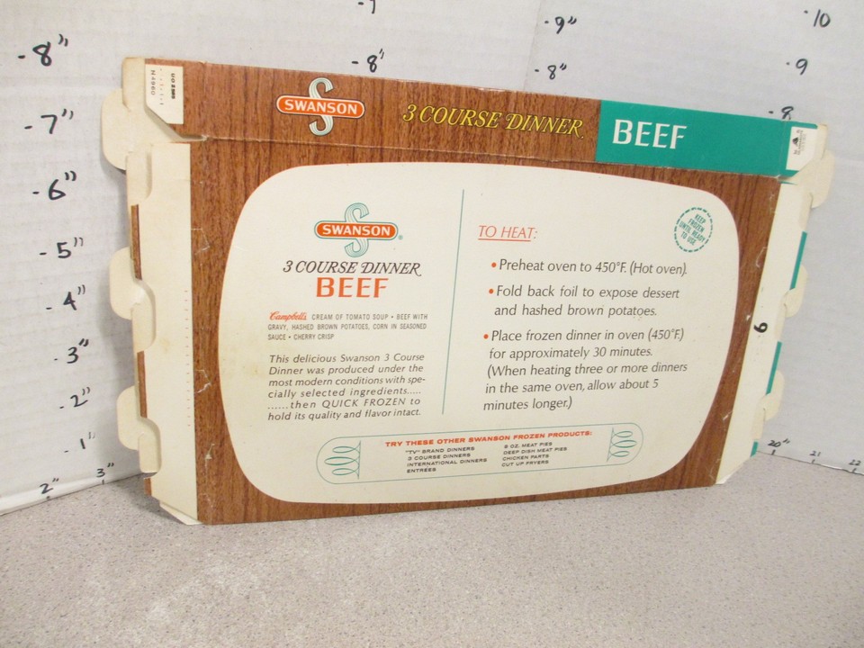 SWANSON 1960s BEEF 3 course Campbell's soup TV dinner (1) frozen food ...