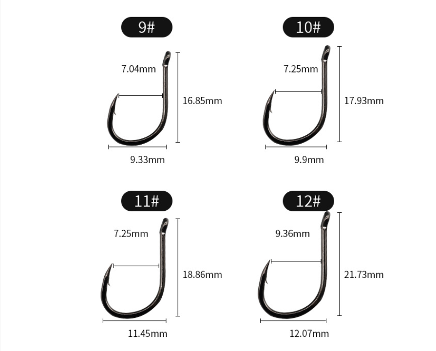 1200 Pcs /Box Small Fishing Hooks Assorted 12 Sizes Strong Sharp Fish ...