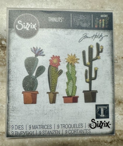 SIZZIX Thinlits TIM HOLTZ 9-pc Die Set **FUNKY CACTUS** 665365 Junk Journal | eBay