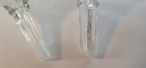 Funnel Set of 3 Ribbed Heavy Flint Glass Mooney AIR VENT Lab Pharmacy ...