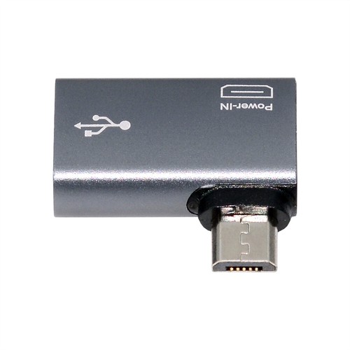 CY Micro USB 2.0 Male to Female Type-A OTG Host Angled Adapter with USB ...