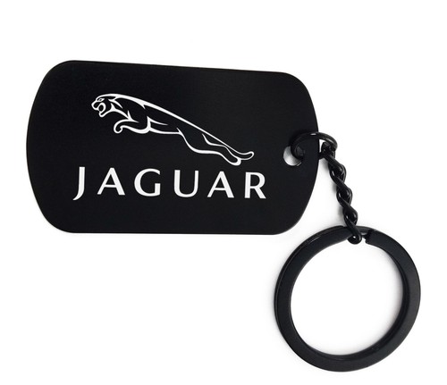 Jaguar Leaping Logo Car Keychain Keyring ID Tag Keyholder Engraved ...