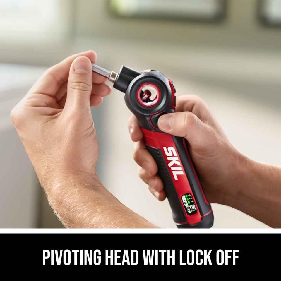 SKIL Twist 20 4V Cordless Electric Screwdriver with Pivoting Head and ...