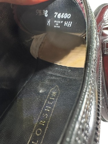 Florsheim Vintage Sz 9.5 EEE Mens Burgundy Leather Wingtip Dress Shoe ...