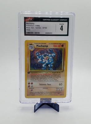 1999 Pokemon Base Set 1st Edition Machamp Holo Rare 8/102 CGC 4 | eBay