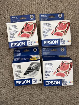 Genuine Unopened Epson Inks Lot Of 4 - T007 And T008 | eBay