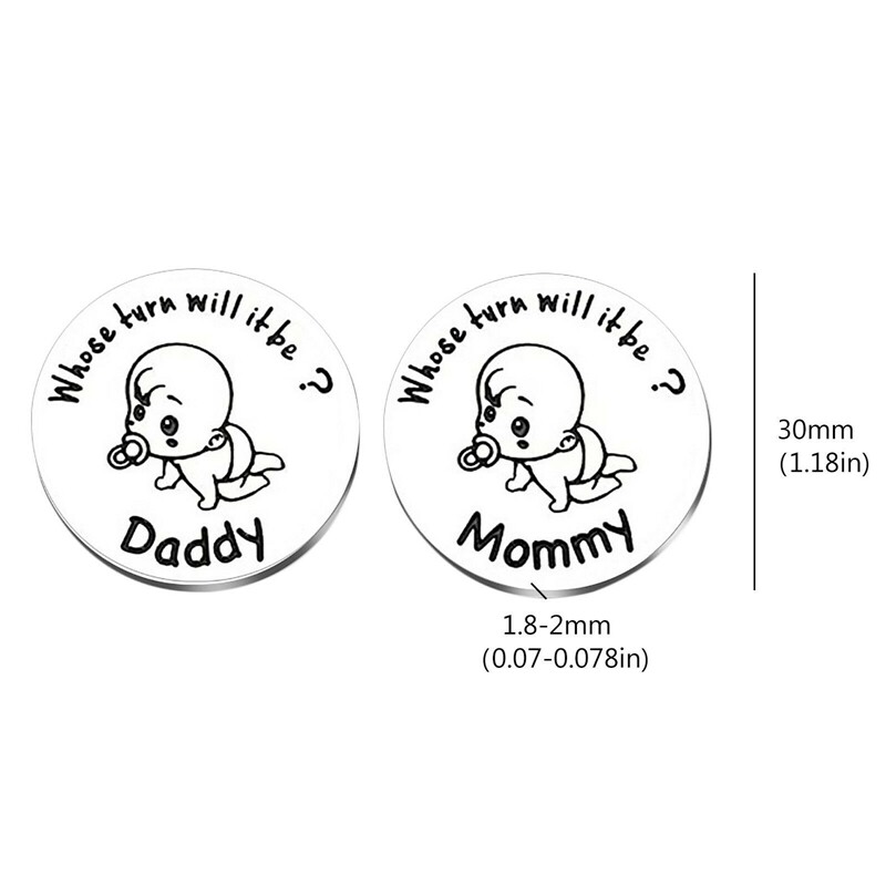 2 Pcs Newborn Parent Decision Coin Flip Coin Parent Pregnancy Baby ...