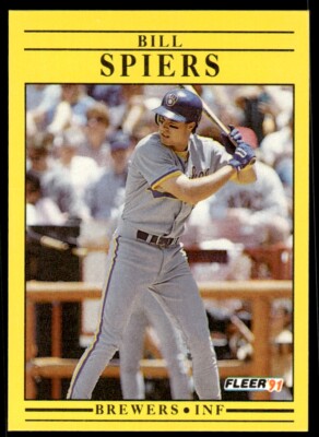 1991 Fleer Baseball Card Bill Spiers Milwaukee Brewers #597 | eBay