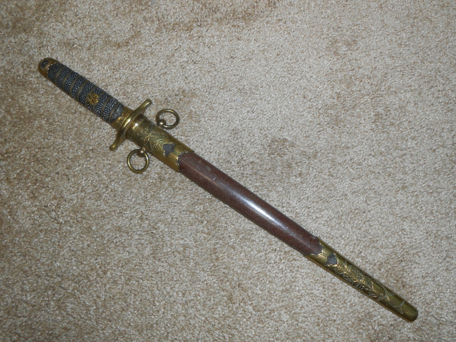 Very Nice WW2 Japanese Dagger, Sword, Ray Skin,National Railway ...