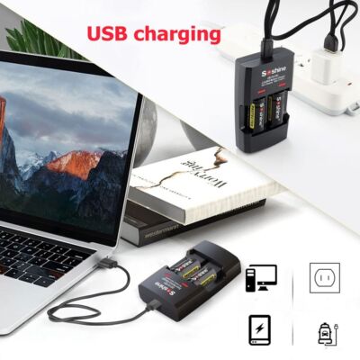 14250 CR123/CR2 15266 USB Charger Lithium Battery Battery Charger Dual ...