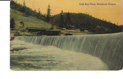 POSTCARD GOLD RAY DAM SOUTHERN OREGON - HAND COLORED | eBay