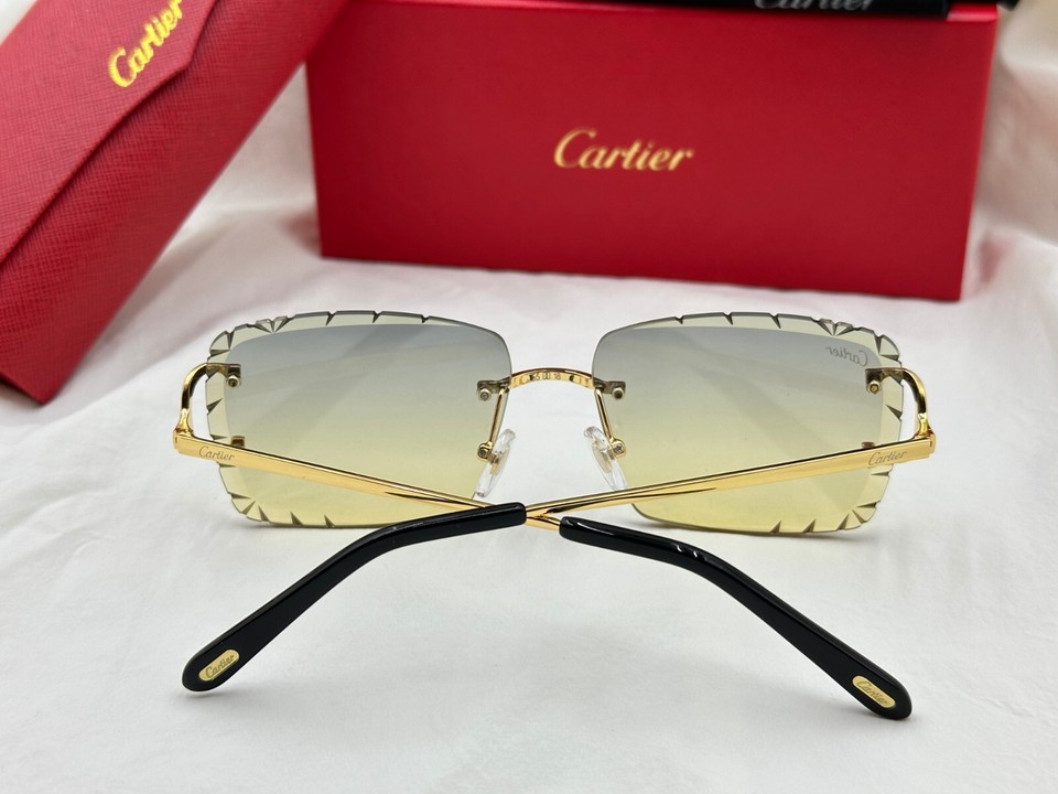 Cartier Sunglasses Cartier Gold W/ Gradient Blue Yellow Diamond Cut ...