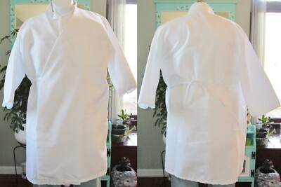 Wraparound L/S Smock Gown 1 Pocket Medical Butcher 37" Length Sz 6X ...