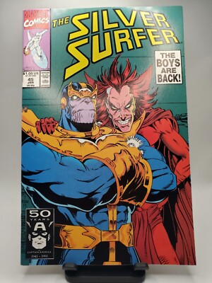 Silver Surfer #45 Marvel 1991 Classic Mephisto & Thanos Cover!! High ...