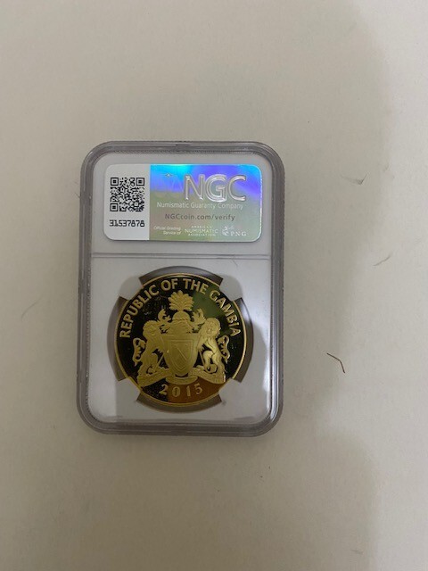 GAMBIA: GRADED PF 70 Commemorative Coin " 50 years of Independence ...