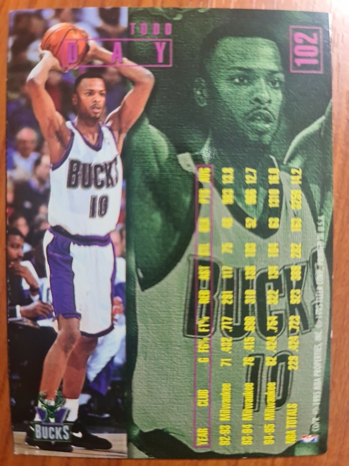 Carte Collection basketball 🏀 Fleer 95 96 NBA Todd Day #102 | eBay